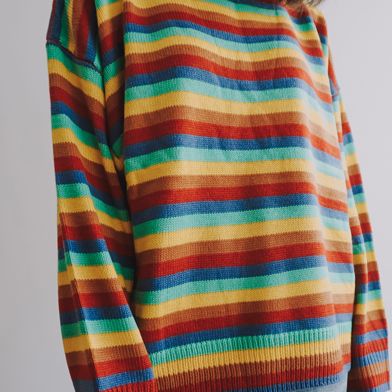 Stripe Sweater Rainbow · Megoosta Fashion · Free Shipping Worldwide