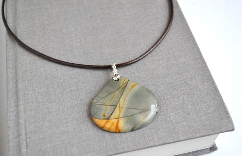 Sale, Stone Pendant, Picasso Jasper, Jasper Pendant, Summer Necklace on ...