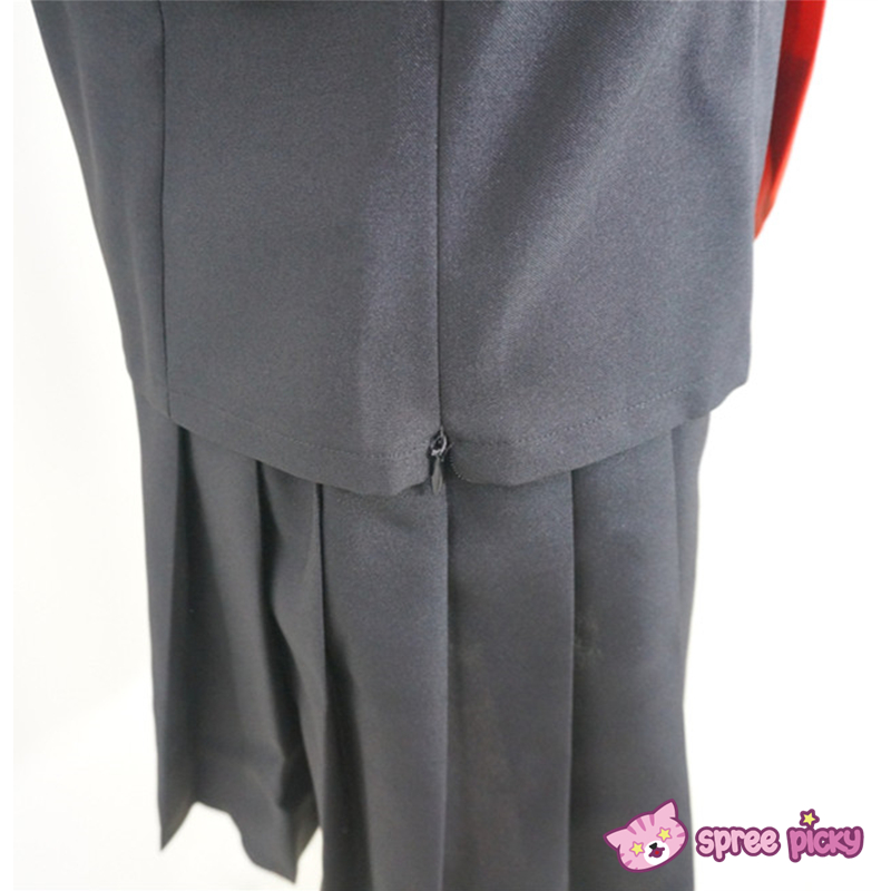 [Set] Sailor Collar School Black Uniform Suit with Red Tie SP140987 ...