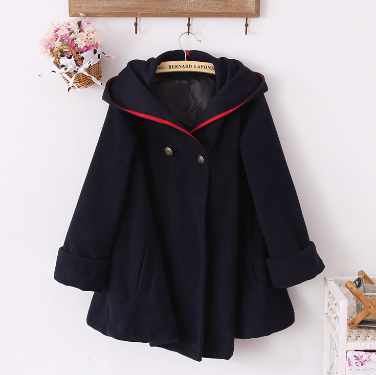 Cute japanese hooded sweet cloak woolen coat · Cute Kawaii ｛harajuku ...