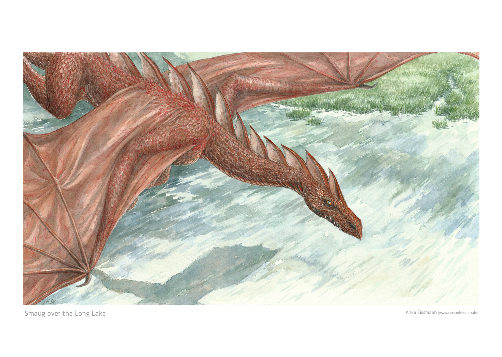 Tolkien Poster Print: "Smaug over the Long Lake" · khorazir · Online ...