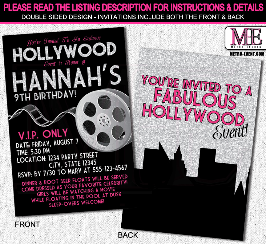 Hollywood Glam Invitation Stationery