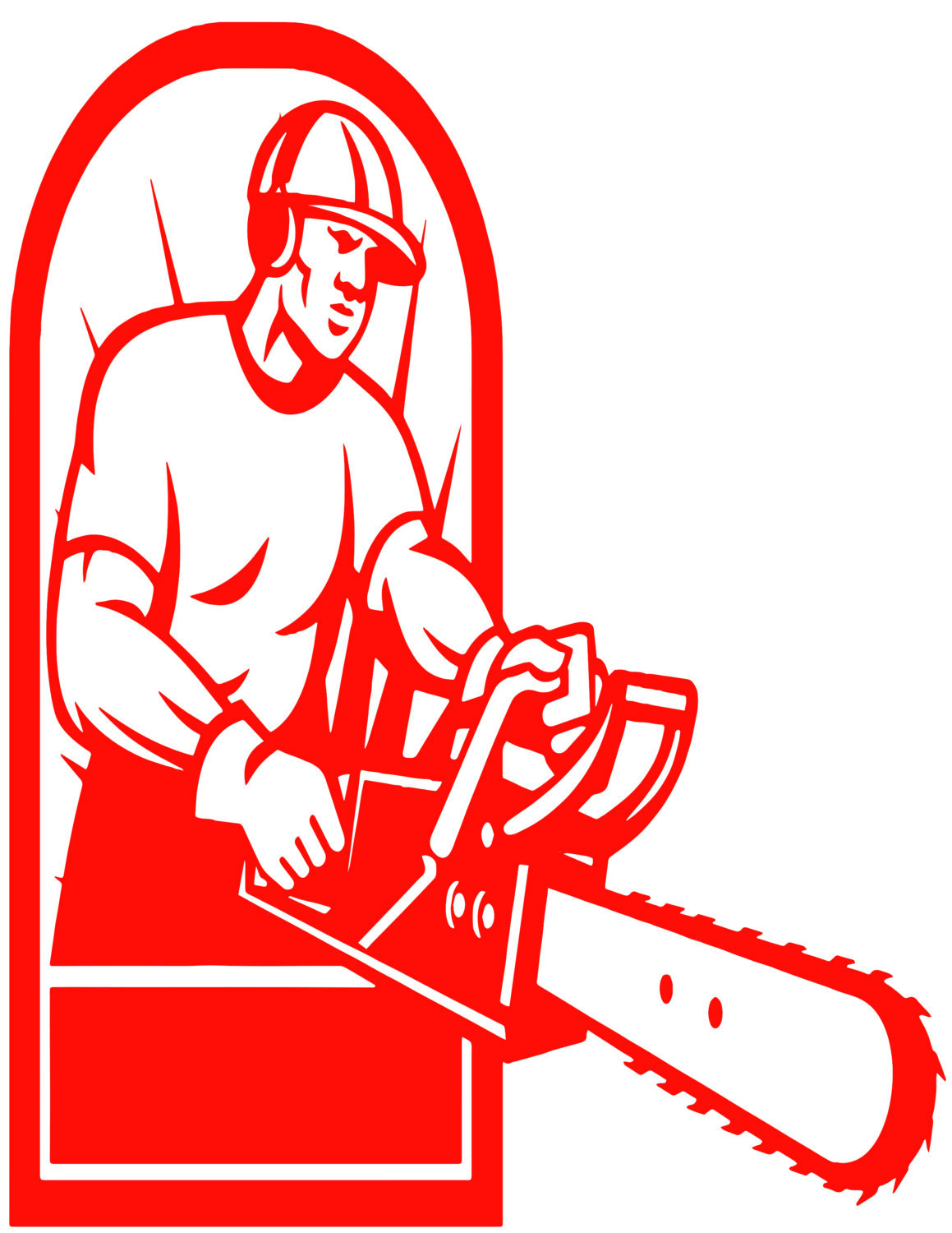 Large tree trimmer chainsaw business window decal handmade outdoor ...