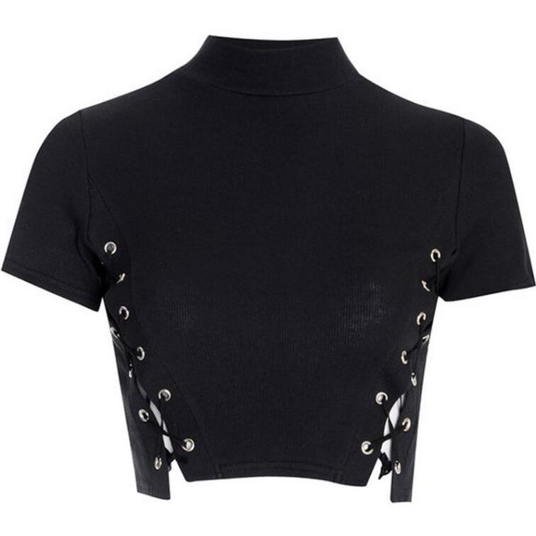 Sexy Cross Lace Up Crop Top White Black On Storenvy