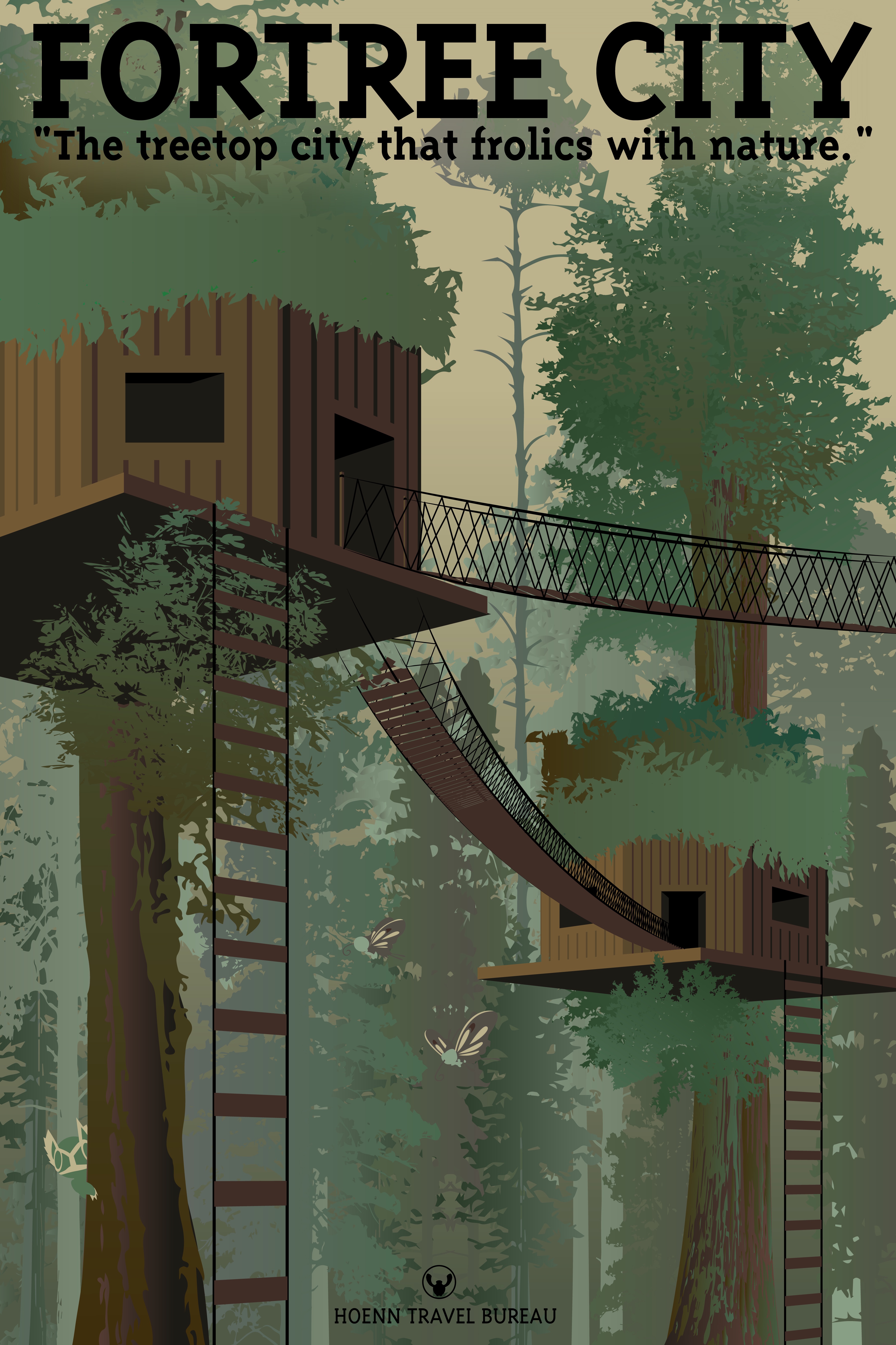 Fortree City Travel Poster on Storenvy