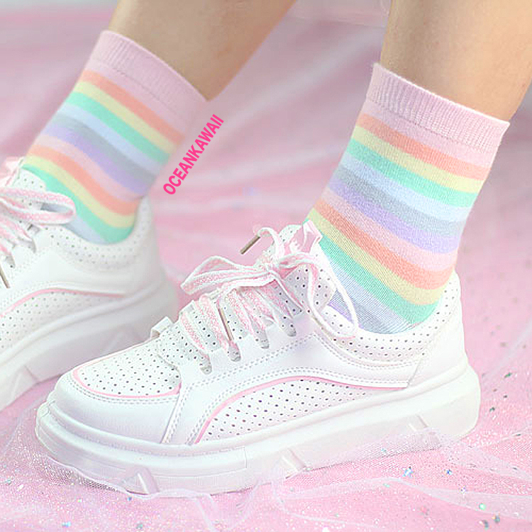 PASTEL RAINBOW SOCKS · OCEAN KAWAII · Online Store Powered by Storenvy