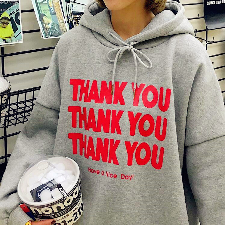 THANK YOU Printed Hoodie Sweatshirt on Storenvy