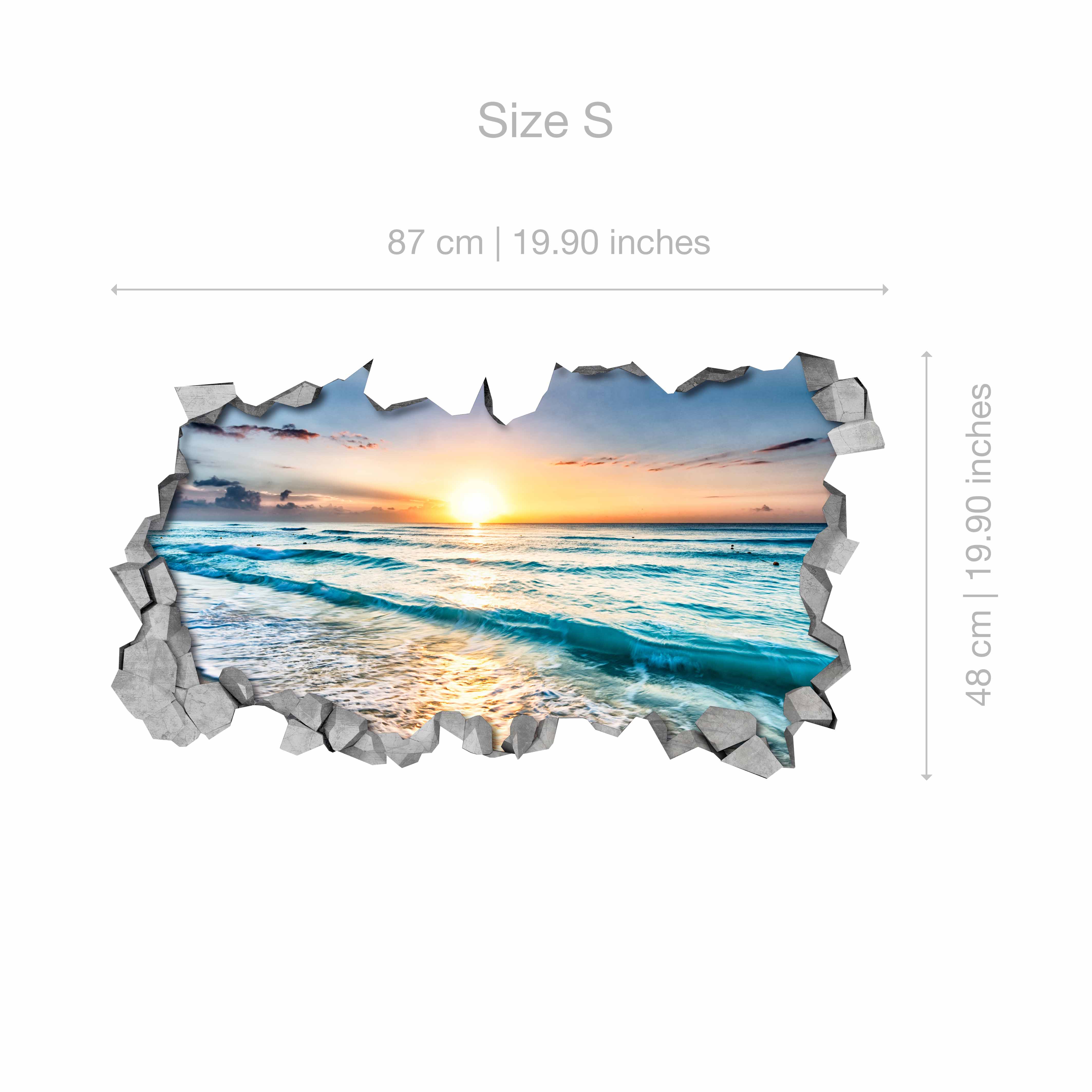 Sunset Broken Wall Decal - 3d Wallpaper - 3d wall decals - 3d printed ...