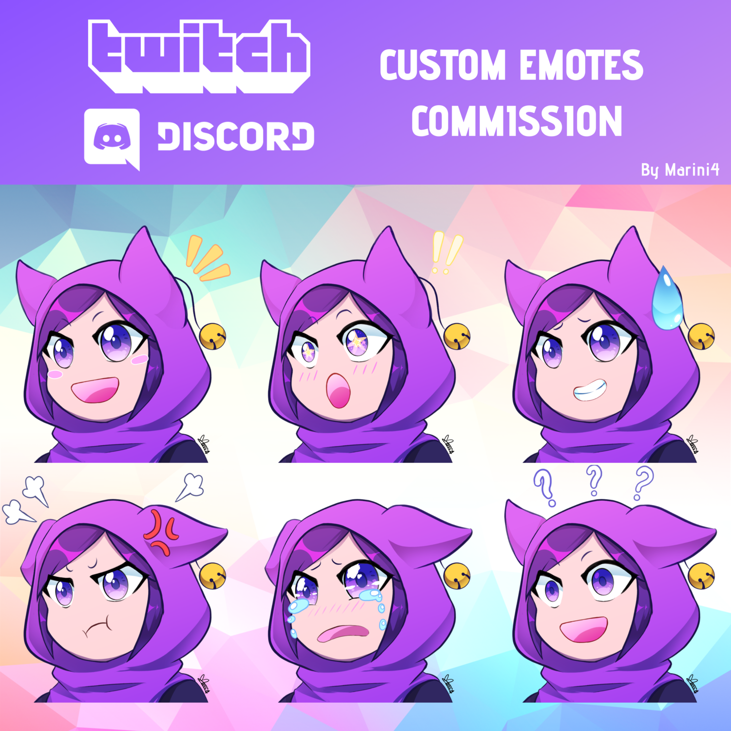 Custom SIMPLE Twitch Emotes Commission on Storenvy