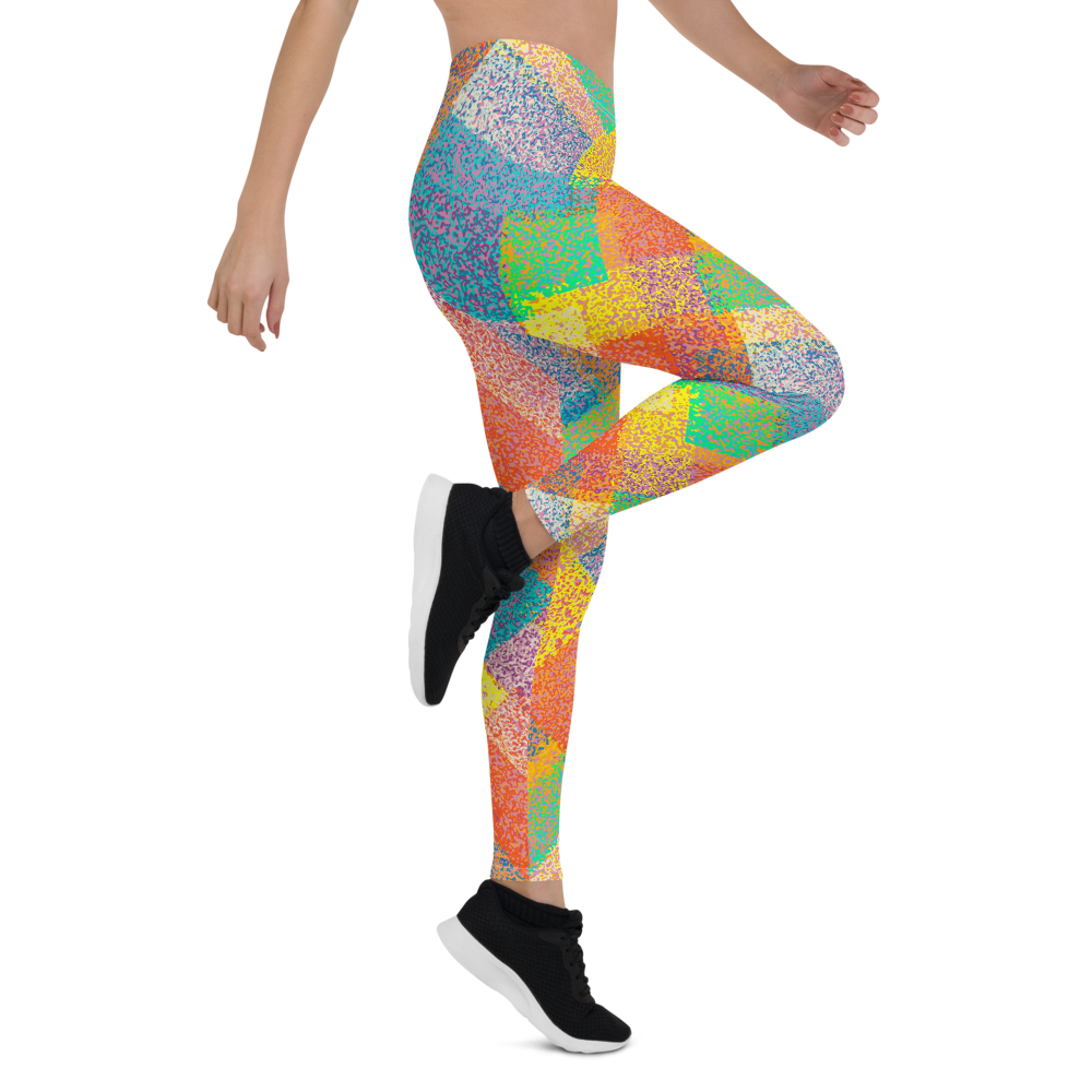Fun Chalk Pattern Print Design Trend Leggings - Unique Gym Exercise ...